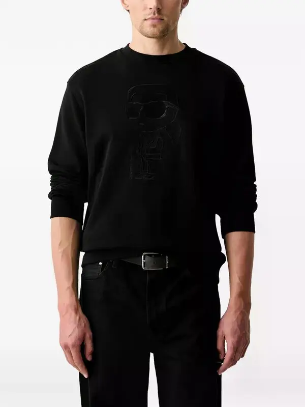 Karl Lagerfeld Ikonik Karl Embroidered Sweater - Black