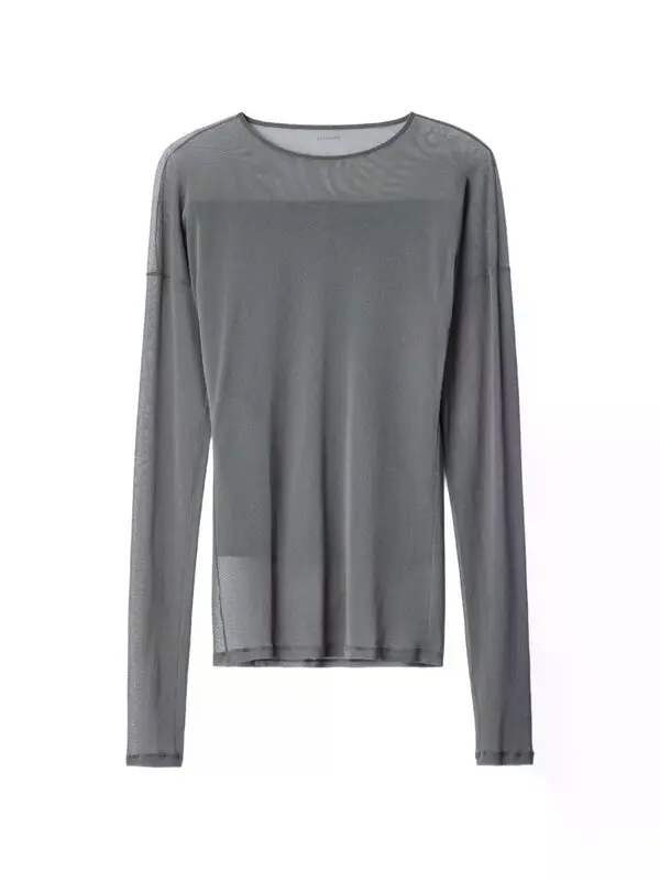 LEMAIRE Long-sleeve Ballerina-style Top In Mesh Jersey - Grey