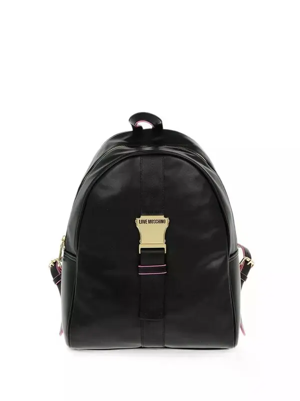 Moschino Love Faux-leather Buckle-detail Backpack - Black