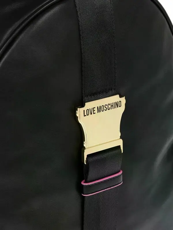Moschino Faux Leather Backpack With Buckle Detail