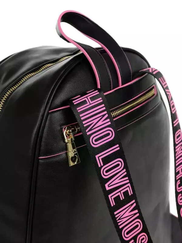 Moschino Faux Leather Backpack With Buckle Detail