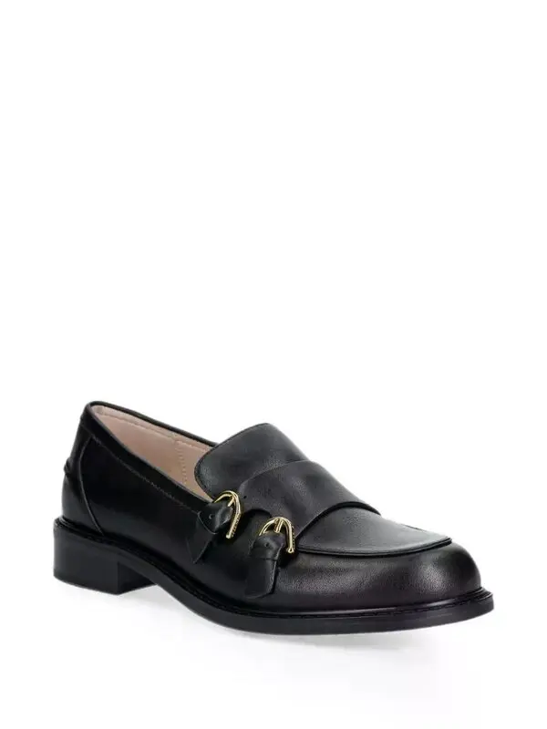 COCCINELLE Double-buckle Leather Loafers