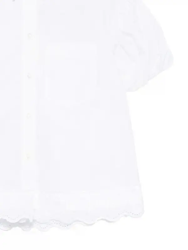 Simone Rocha Scalloped Hem Puff-sleeve Shirt