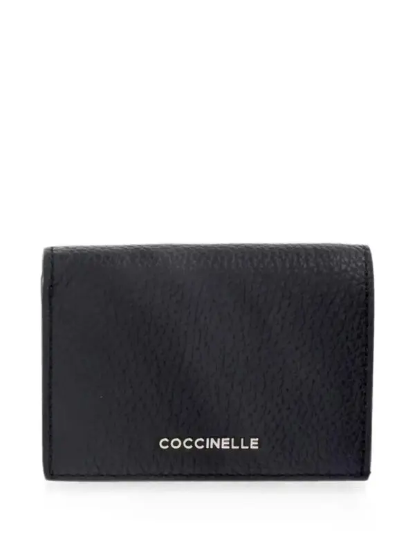 COCCINELLE Logo-print Pebbled-leather Wallet - Black