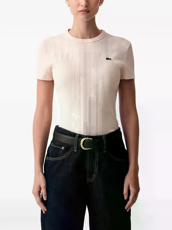Lacoste Ribbed Logo-patch T-shirt