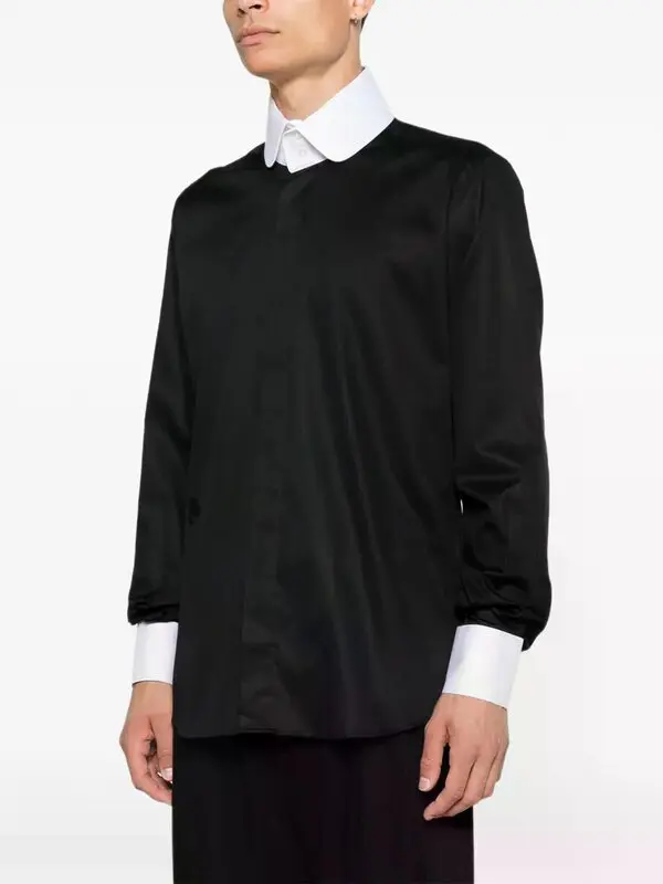 Karl Lagerfeld Contrast-collar Concealed-fastening Shirt