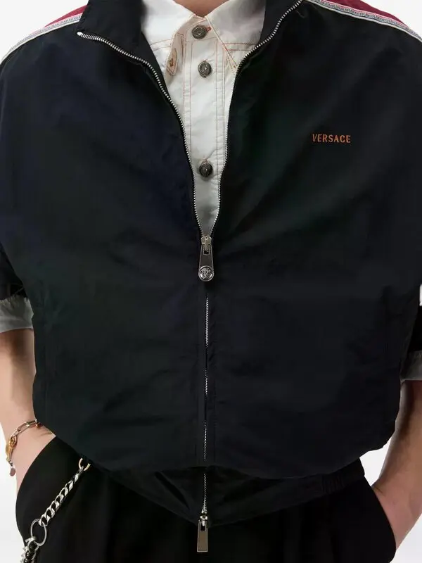 Versace Logo-motif Greca-detail Zip-up Jacket