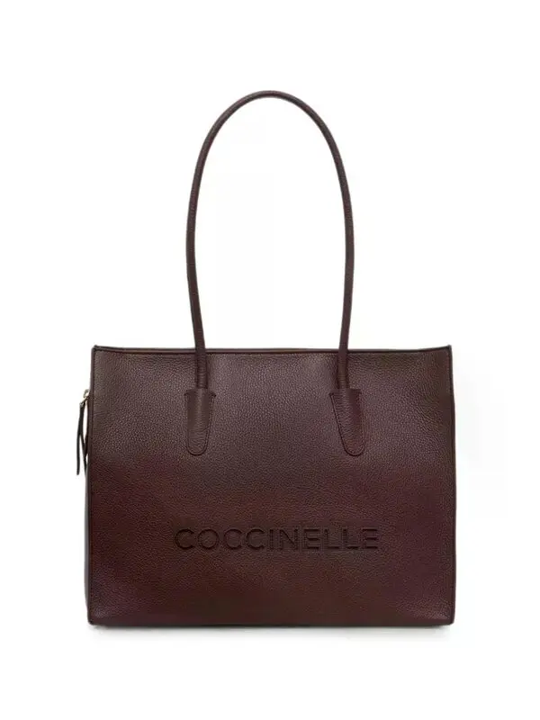 COCCINELLE Myrtha26 Logo-embossed Leather Tote Bag - Brown