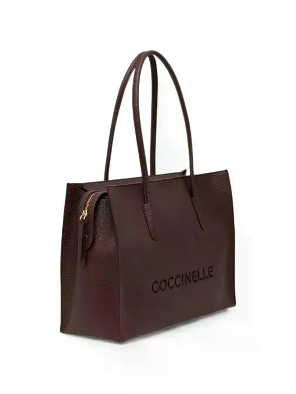 COCCINELLE Myrtha Logo-embossed Leather Tote Bag - Brown