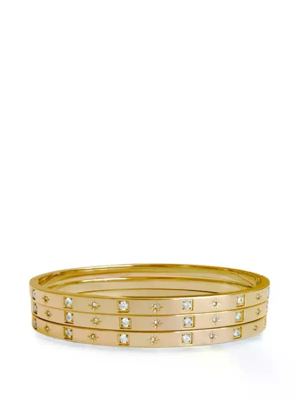 HZMER JEWELLERY Crystal-embellished Stellar Bracelets - Gold