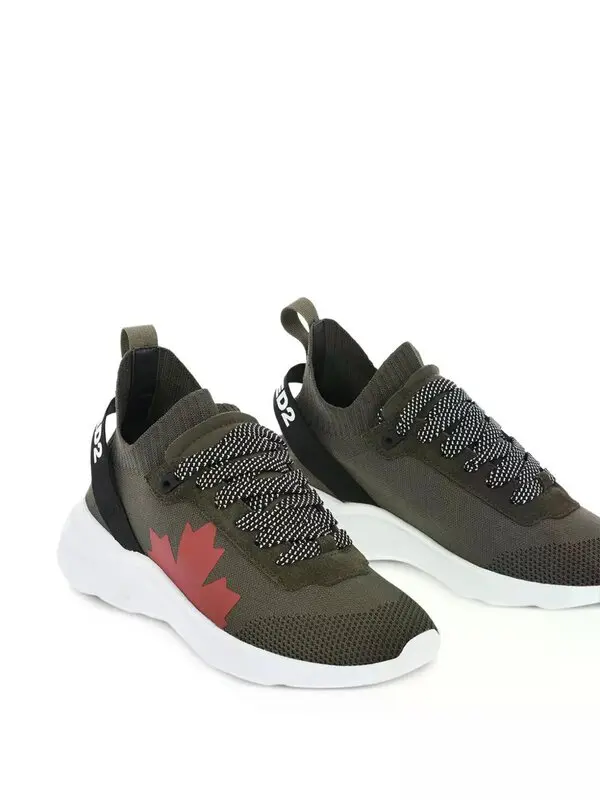 Dsquared2 Logo Print Round Toe Sneakers