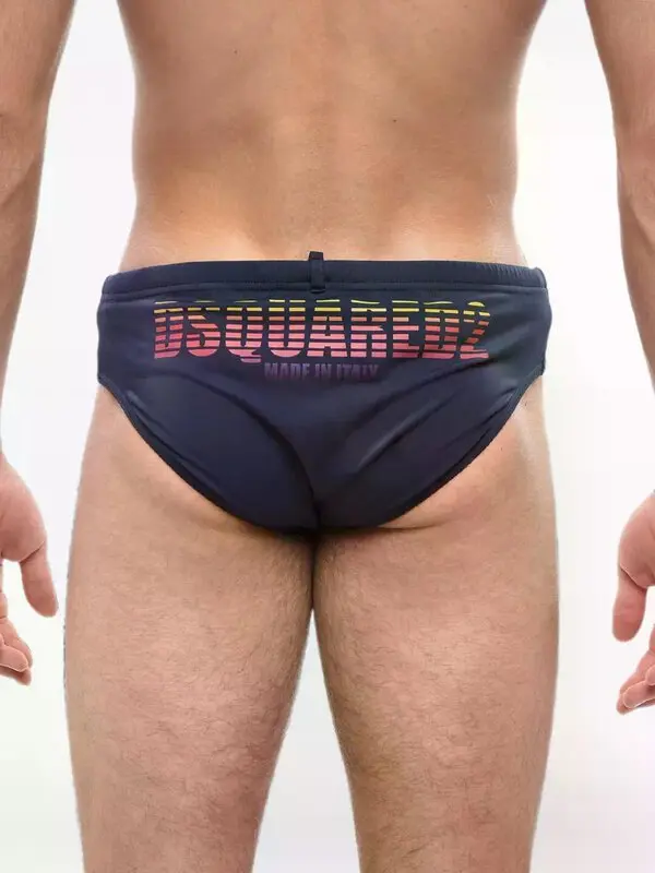 Dsquared2 Logo Print Swim Briefs - Blue