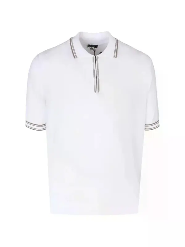 Peserico Zip-fastening Striped-trim Polo Shirt