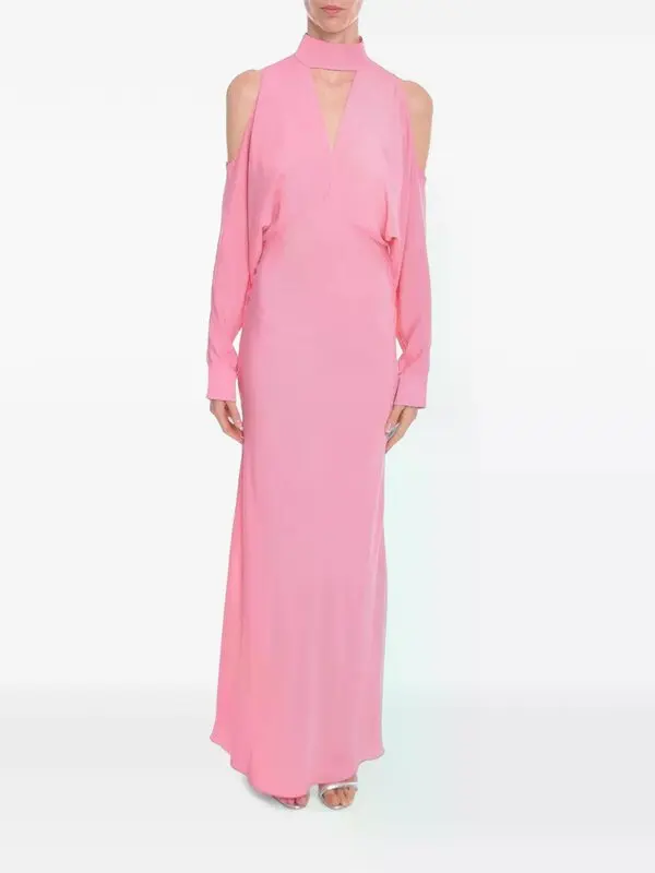 SUPER BLOND Maxi Cut-out Long-sleeve Dress - Pink