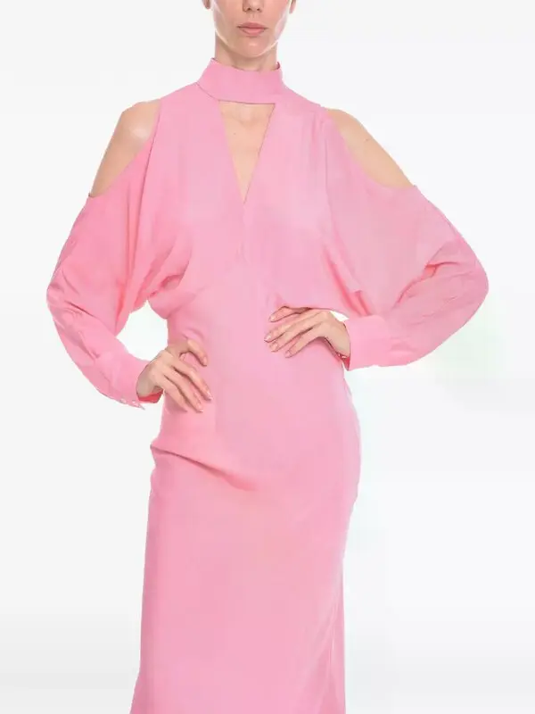 SUPER BLOND Maxi Cut-out Long-sleeve Dress
