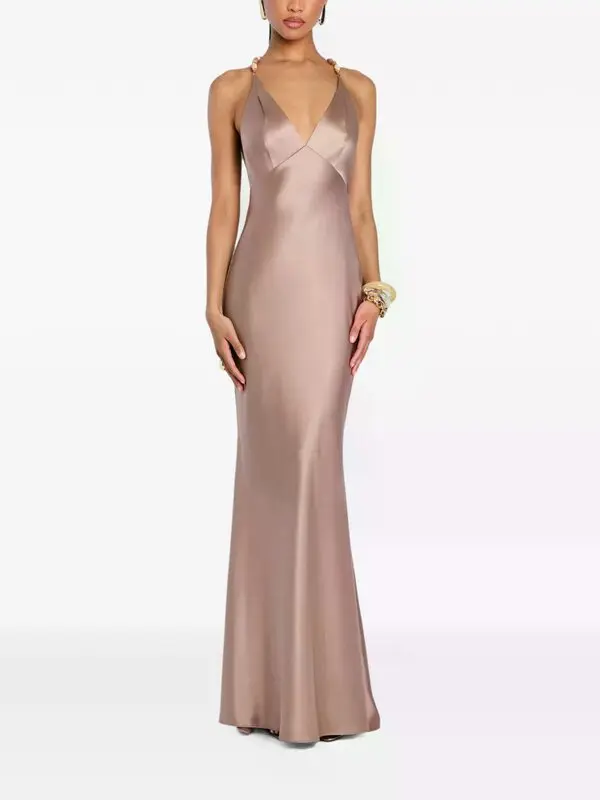 Retrofete Safie Beaded-strap Maxi Dress - Brown
