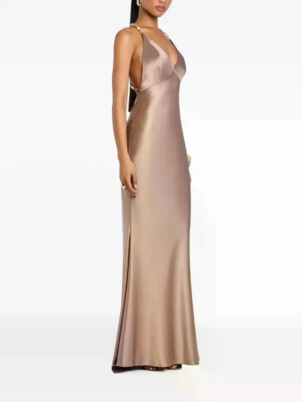 Retrofete Safie Beaded-strap Maxi Dress - Brown