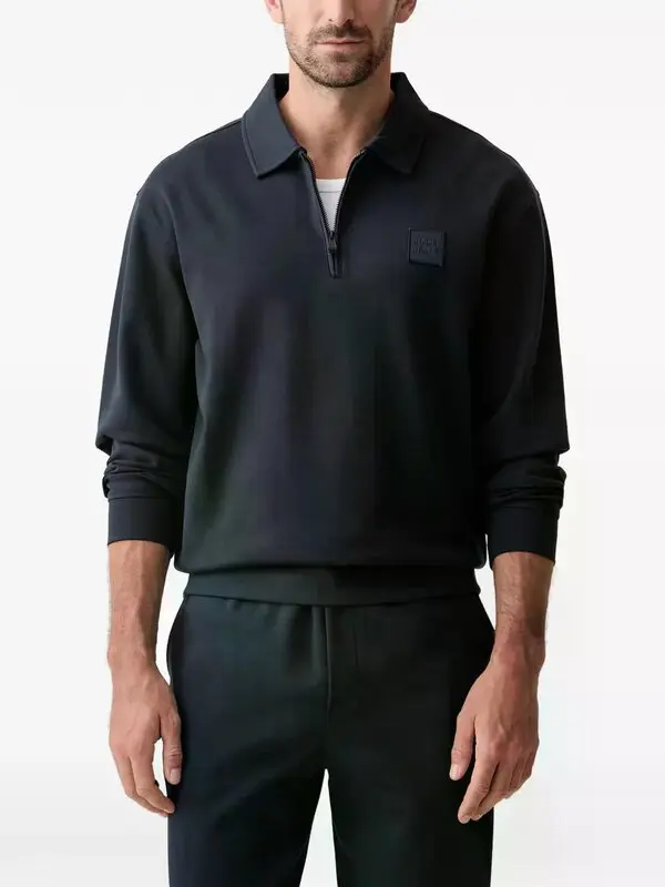 JOOP! Logo-patch Quarter-zip Sweater - Blue
