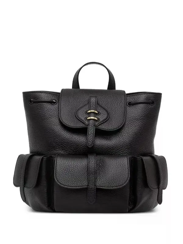 COCCINELLE Mavery Pocket Leather Backpack - Black