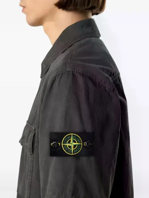 Stone Island 1200031 Brushed Organic Cotton Canvas Old-effect Shirt