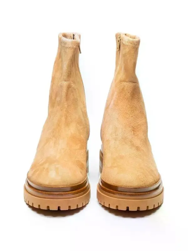 POCHE PARIS Suede Chunky Ankle Boots