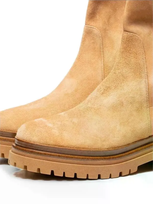 POCHE PARIS Suede Chunky Ankle Boots