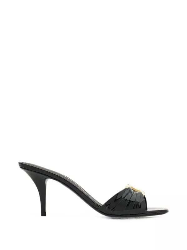 FERRAGAMO Gancini Ornament Slides - Black