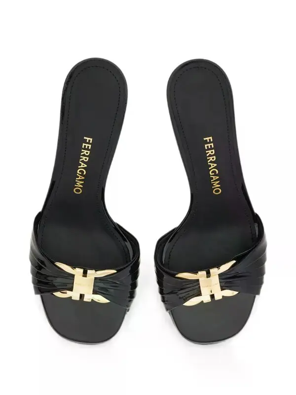FERRAGAMO Gancini Embellished Kitten Heel Slides