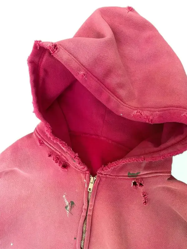 MOOJI MOOJI Distressed Paint-splatter Hoodie
