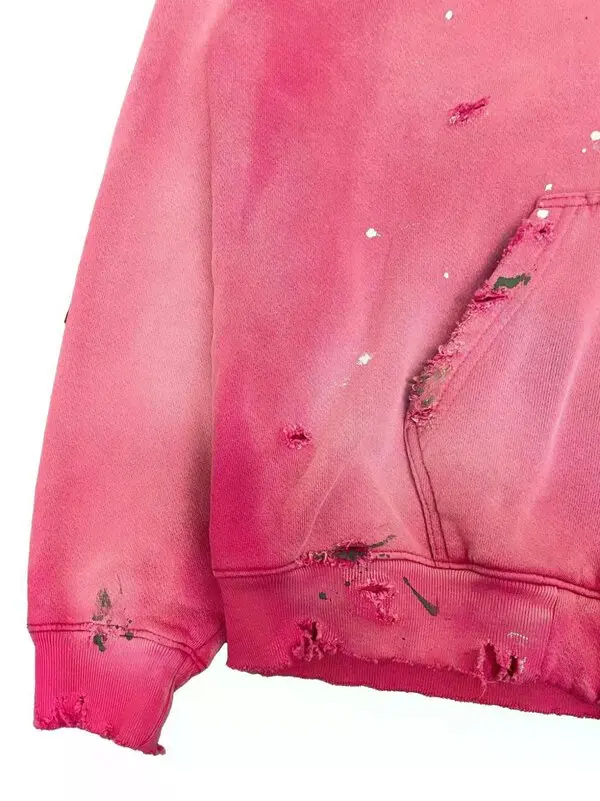 MOOJI MOOJI Distressed Paint-splatter Hoodie