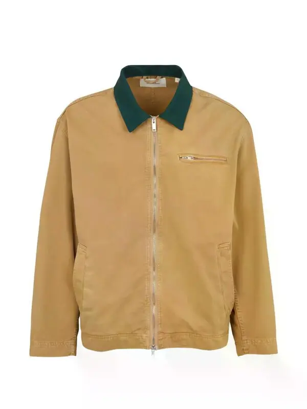 LES DEUX Contrast-collar Zip-up Jacket - Neutrals