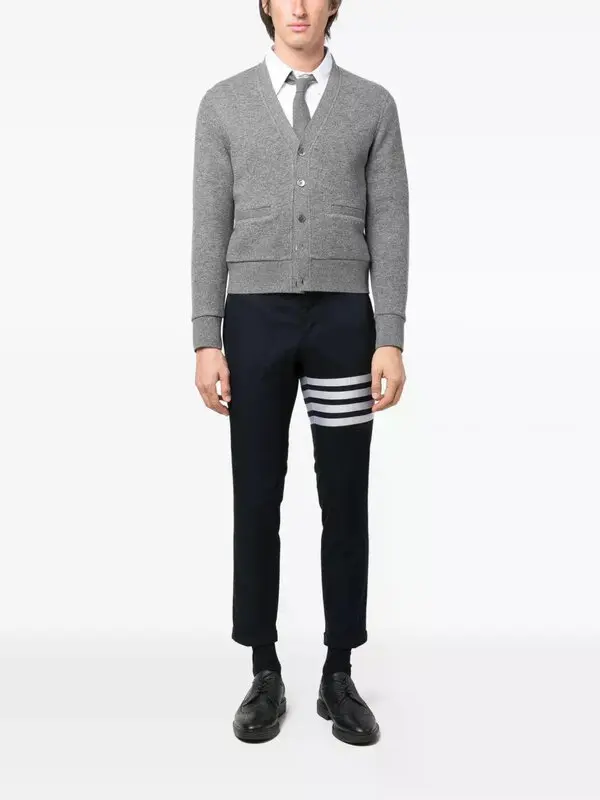 Thom Browne Waffle-knit Cashmere Cardigan - Grey