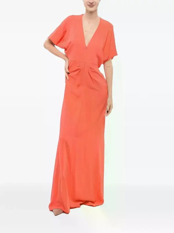 SUPER BLOND V-neck Maxi Dress - Orange