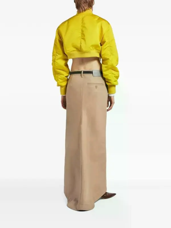Balenciaga Cropped Oversized Bomber Jacket - Yellow