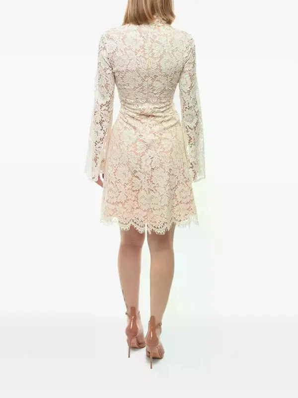 SUPER BLOND Lace V-neck Dress - Neutrals