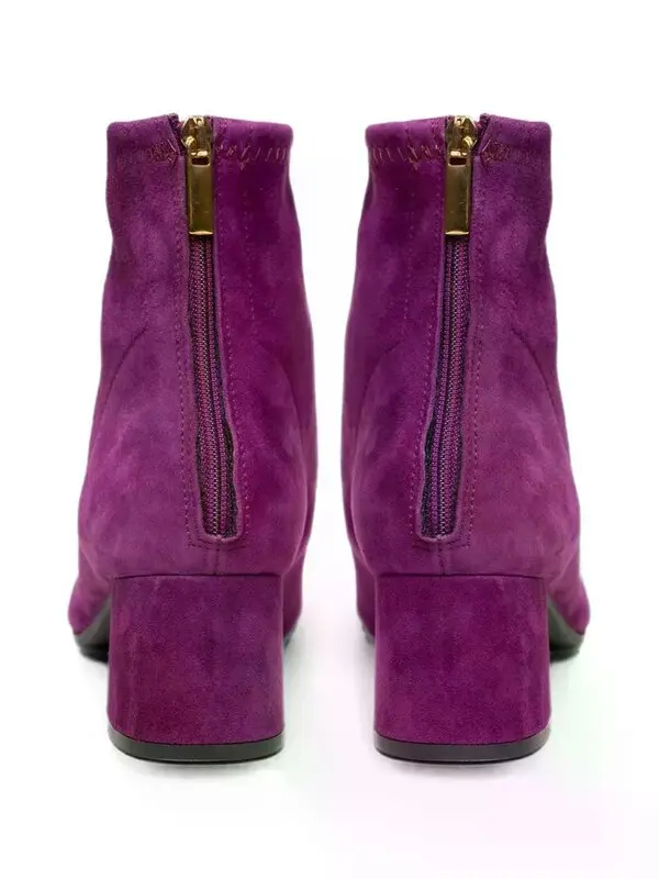 POCHE PARIS Suede Block-heel Ankle Boots