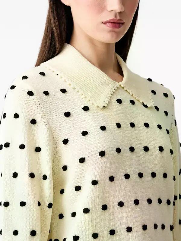 Stine Goya Polka-dot Pom-pom Sweater