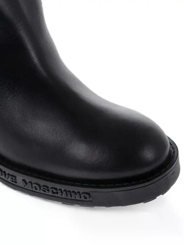 Moschino Studded Heart-pattern Boots