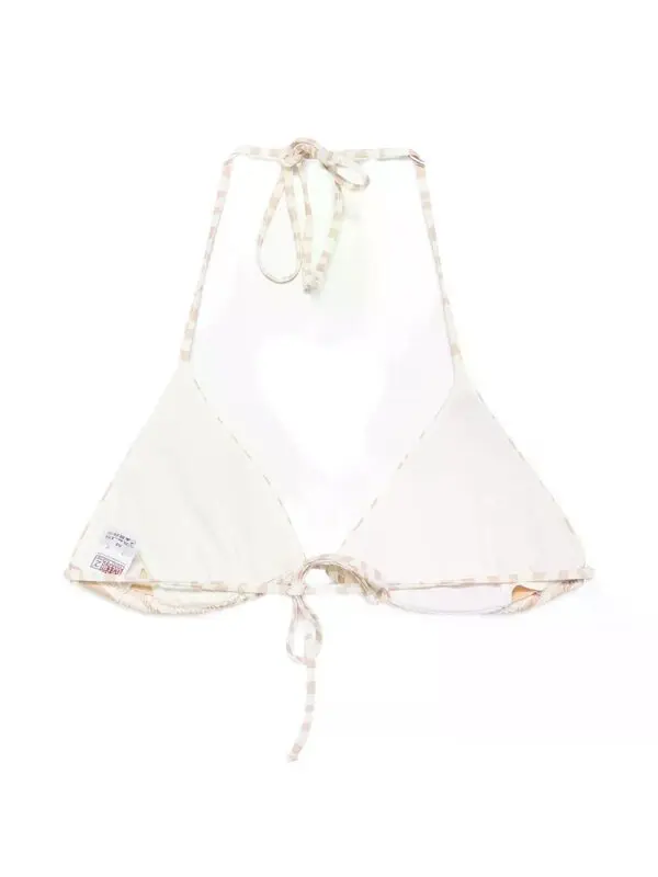 MC2 SAINT BARTH Leah Zebra-print Triangle Bikini Top - Neutrals