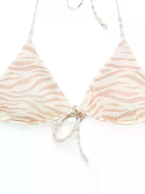 MC2 SAINT BARTH Leah Zebra-print Triangle Bikini Top