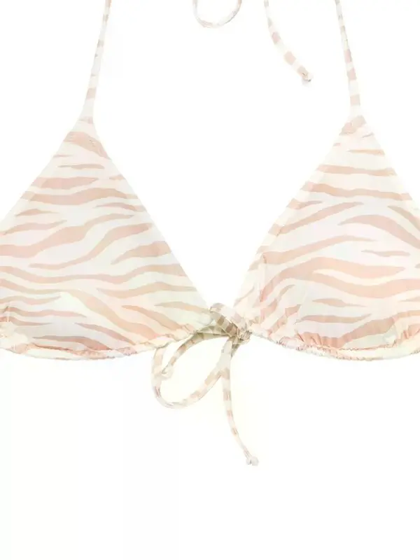 MC2 SAINT BARTH Leah Zebra-print Triangle Bikini Top