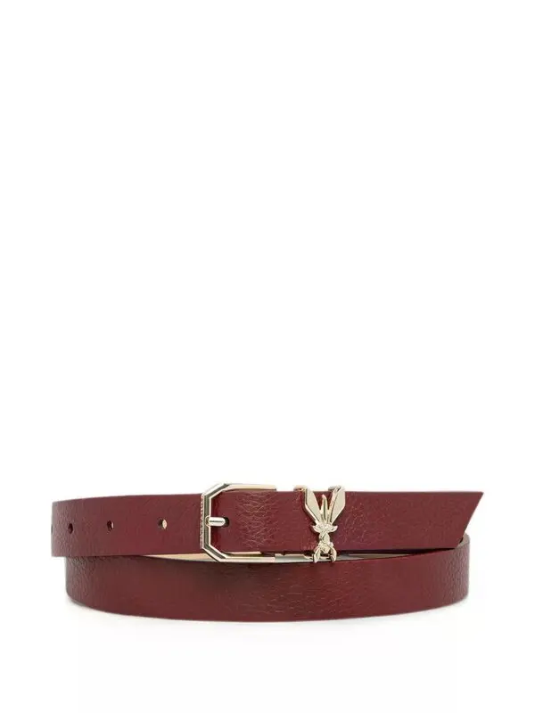 Patrizia Pepe Fly-plaque Grained-leather Belt - Red
