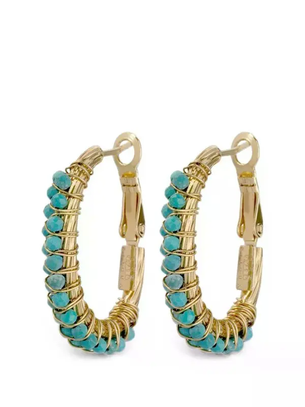 Gas Bijoux Embellished Hoop Earrings