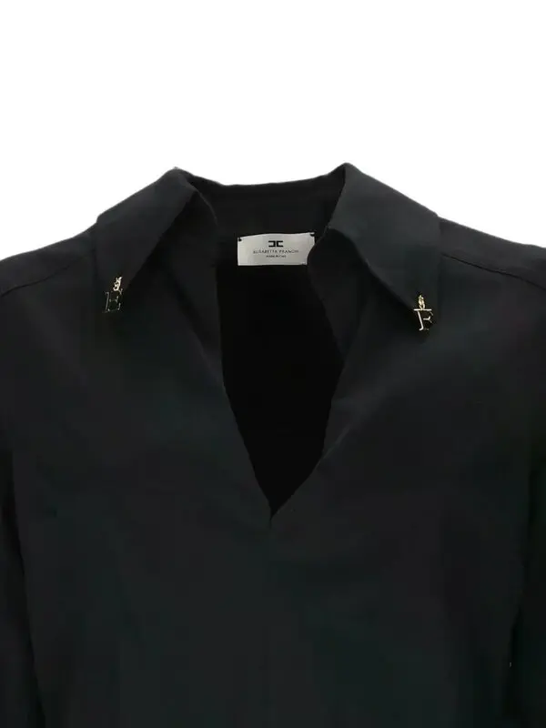 Elisabetta Franchi Logo Charm V-neck Blouse