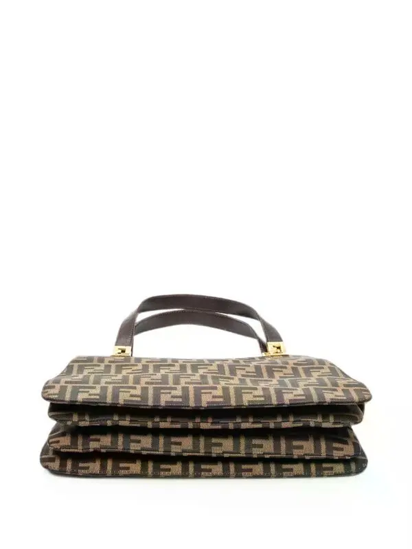 Fendi Ff Logo Plaque Zucca Pattern Tote Bag