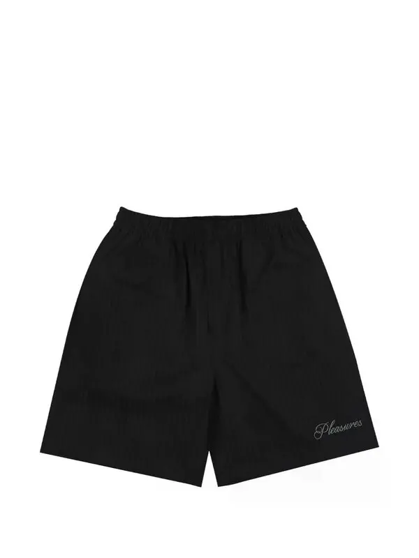 PLEASURES Fortunate Logo-detail Shorts - Black