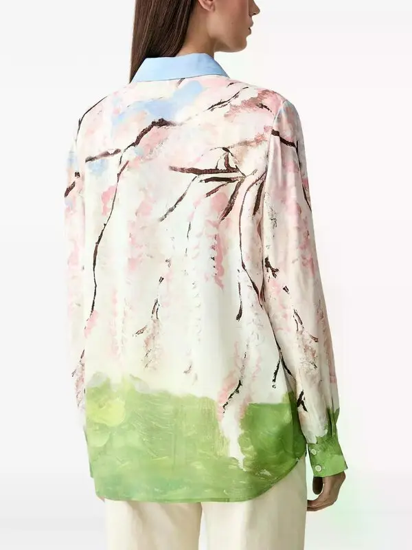 Stine Goya Relaxed-fit Long-sleeve Shirt With Cherry Blossom Print