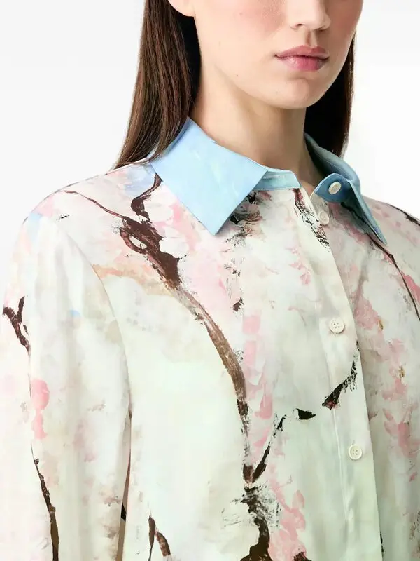 Stine Goya Relaxed-fit Long-sleeve Shirt With Cherry Blossom Print