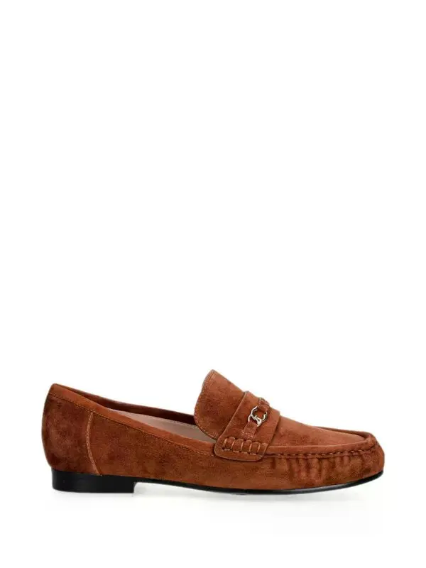 COCCINELLE Logo-plaque Suede Loafers - Brown