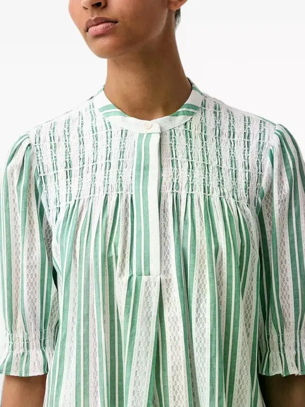 Stine Goya Smocked Striped Blouse
